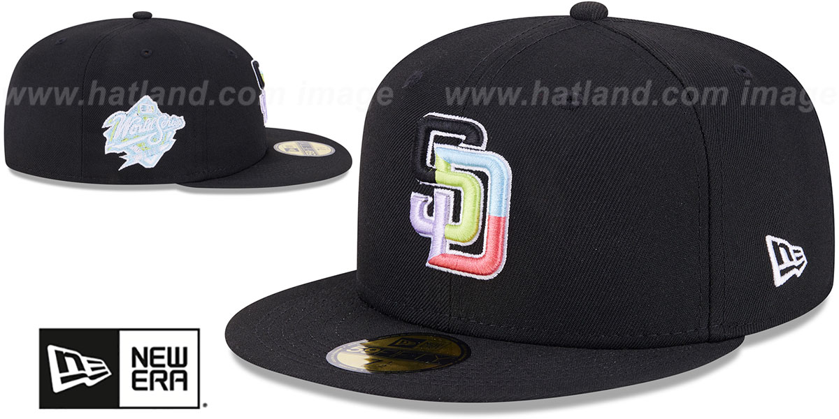 San Diego Padres COLOR PACK SIDE-PATCH Black Fitted Hat