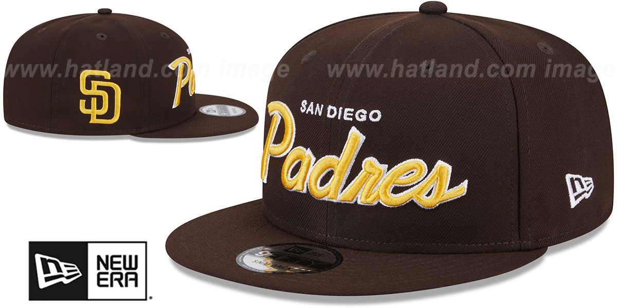 San Diego Padres TEAM-SCRIPT SNAPBACK Brown Hat by New Era