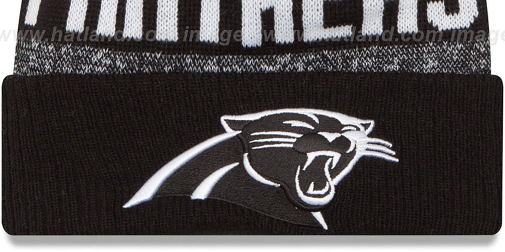 Carolina Panthers 2016 STADIUM Black-White Knit Beanie Hat