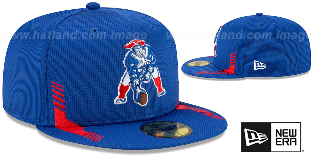 New England Patriots 2021 NFL THROWBACK SIDELINE HOME Royal Fitte