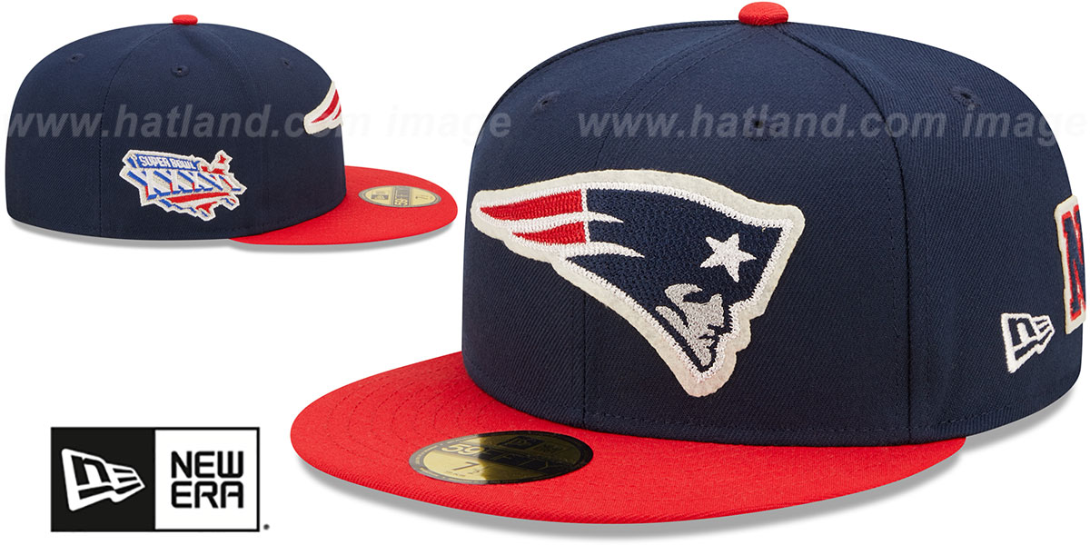 New England Patriots LETTERMAN SIDE-PATCH Fitted Hat