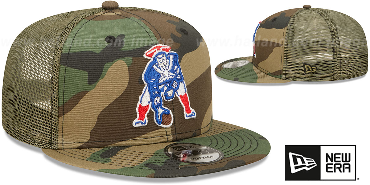 New England Patriots THROWBACK ARMY CAMO TRUCKER Hat