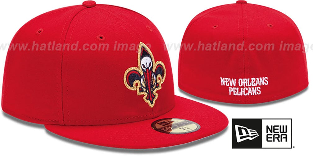 New Orleans Pelicans INAUGURAL FLEUR-DE-LIS Red Fitted Hat