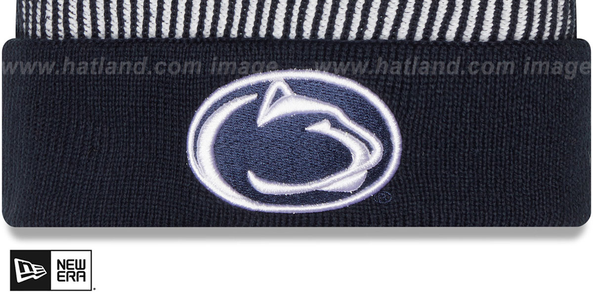 Penn State STRIPED Knit Beanie Hat by New Era