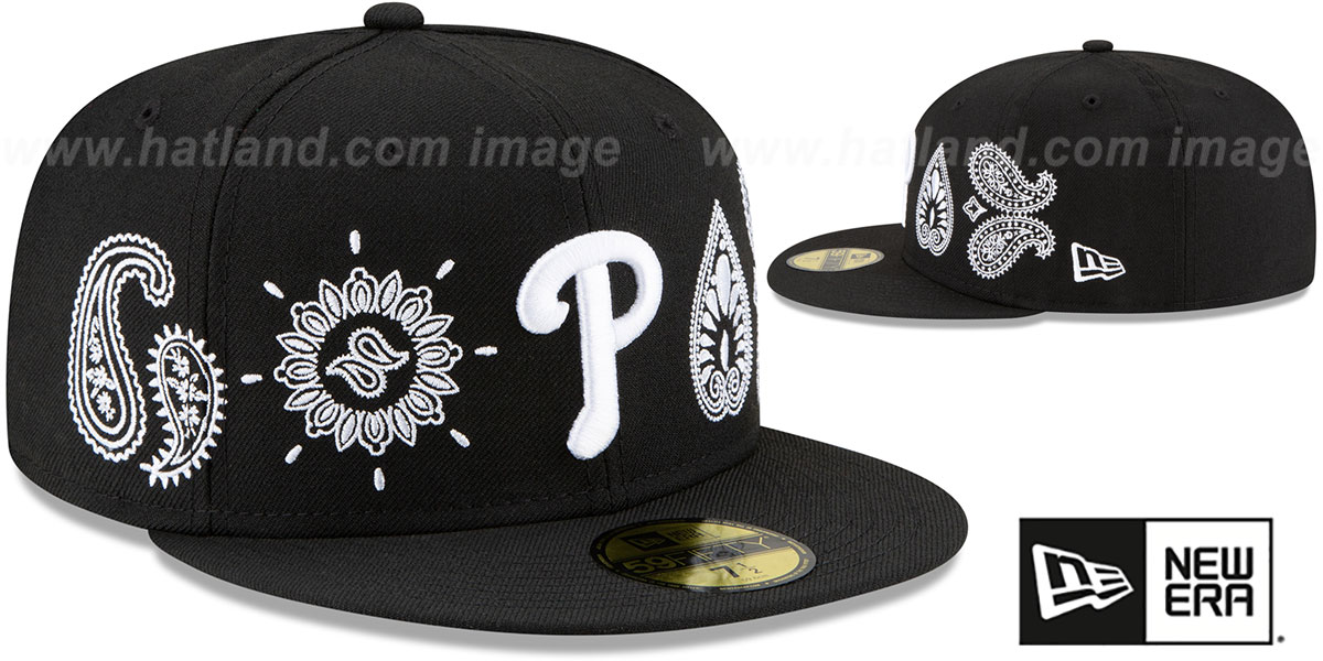 Philadelphia Phillies PAISLEY ELEMENTS Black Fitted Hat