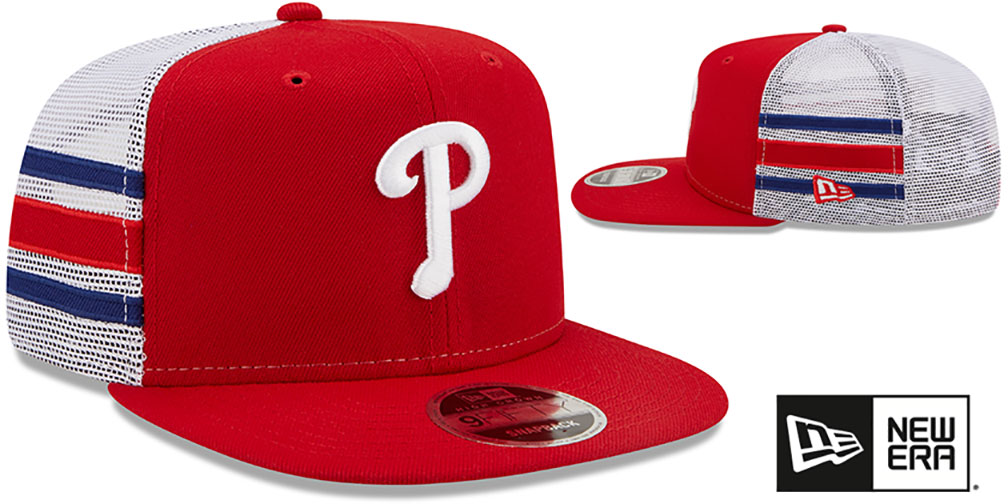 Philadelphia Phillies SIDE-STRIPE TRUCKER SNAPBACK Red Hat