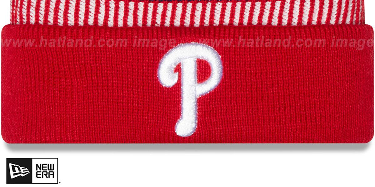 Philadelphia Phillies STRIPED Knit Beanie Hat by New Era