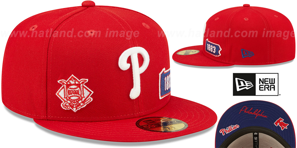 Philadelphia Phillies TRIPLE THREAT IDENTITY Red Fitted Hat