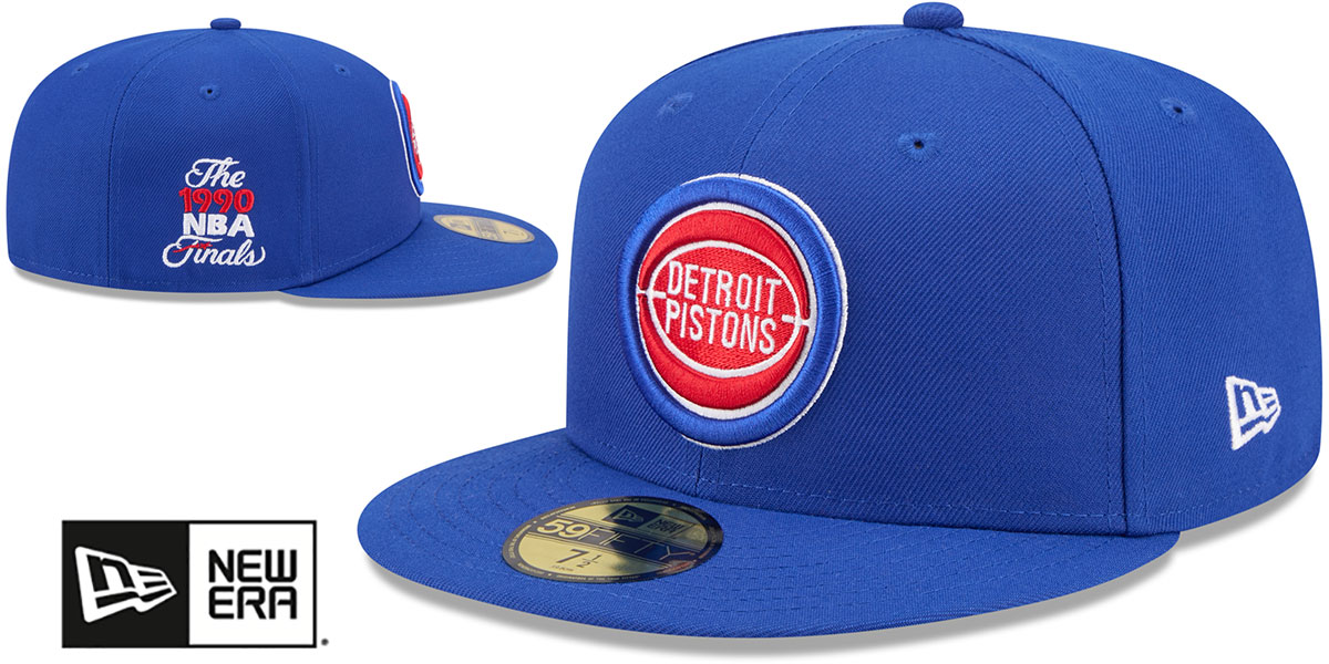 Detroit Pistons 1990 Finals ANNIVERSARY SIDE-PATCH Royal Fitted H