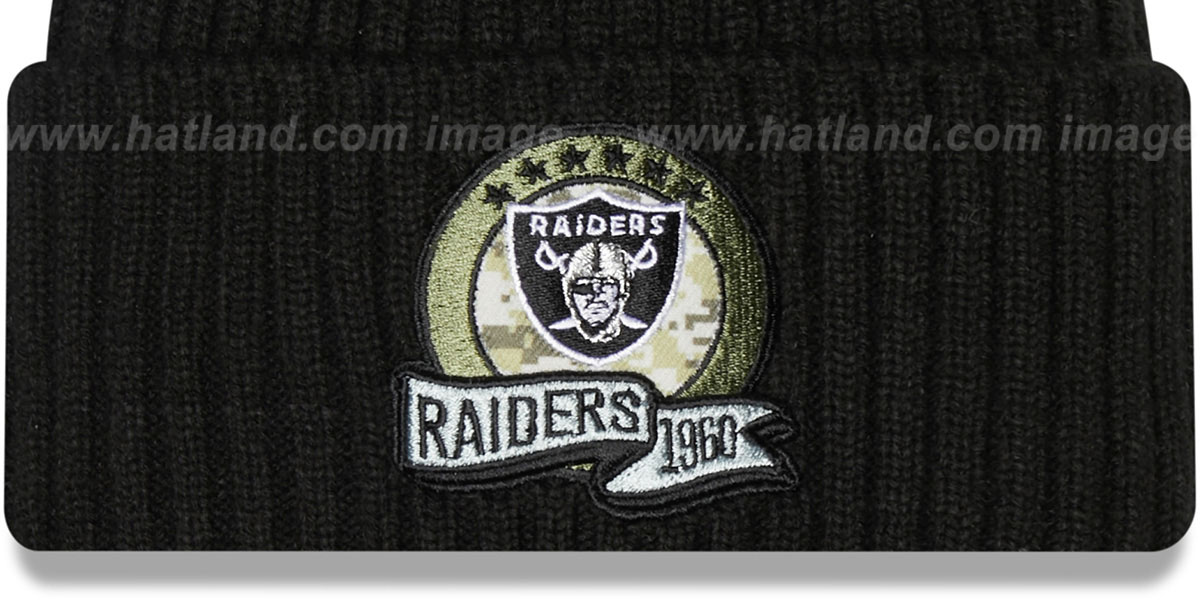 Las Vegas Raiders 2022 SALUTE-TO-SERVICE Knit Beanie Hat