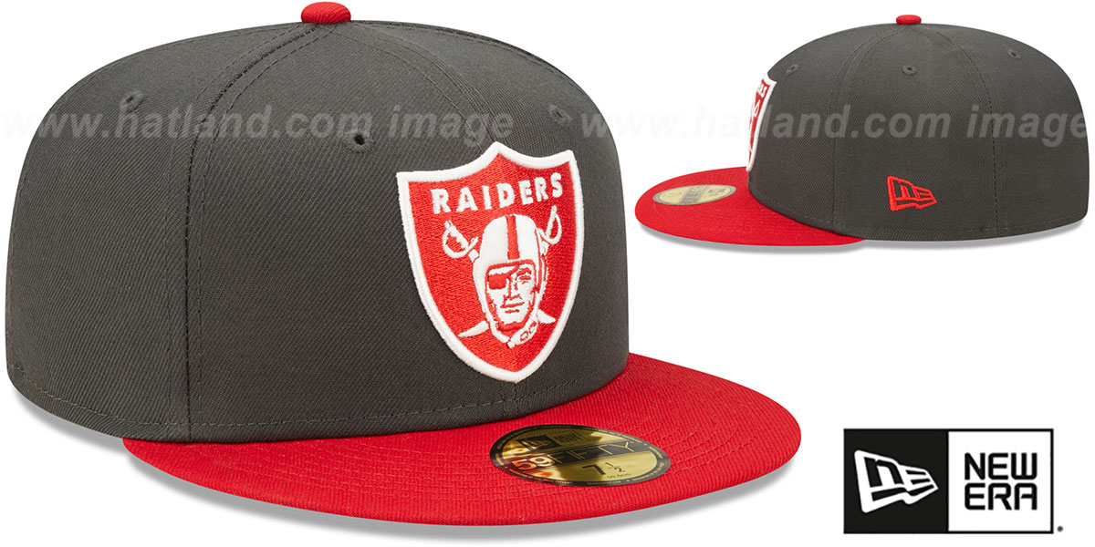 Las Vegas Raiders 2T COLOR PACK Charcoal-Red Fitted Hat