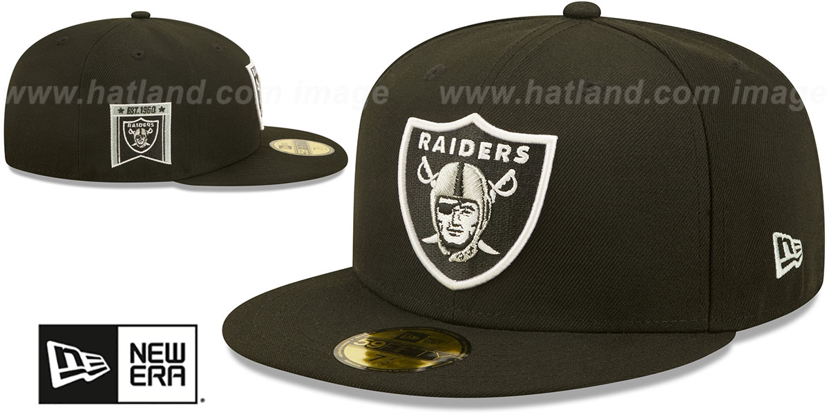 Las Vegas Raiders BANNER SIDE-PATCH Black Fitted Hat