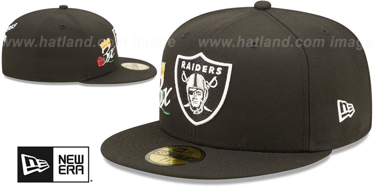 Las Vegas Raiders CROWN CHAMPS Black Fitted Hat by New Era