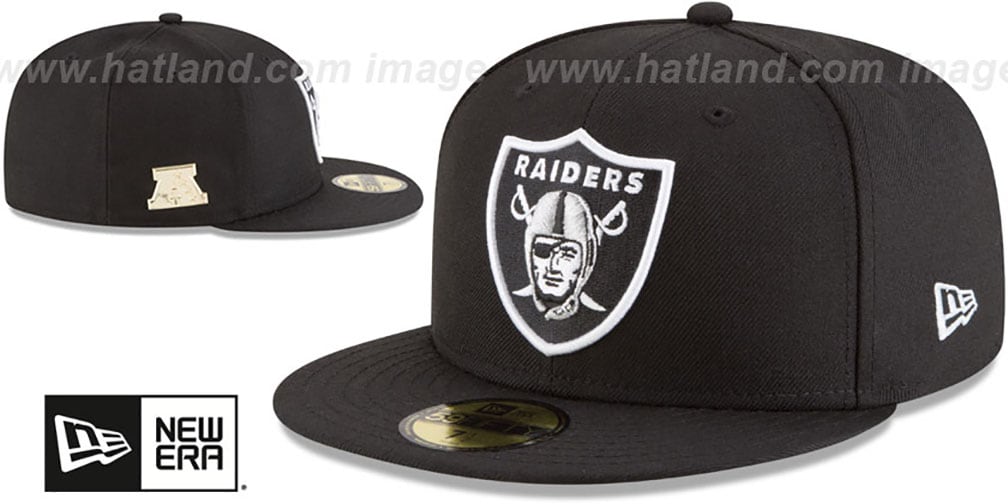 Oakland Raiders GUILDED TURN Black Fitted Hat by New Era