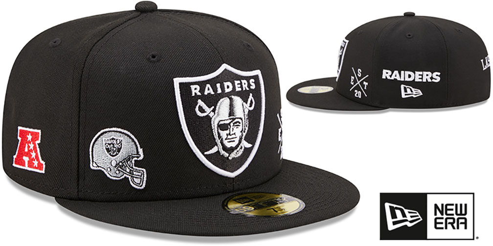 Las Vegas Raiders MULTI-AROUND Black Fitted Hat by New Era