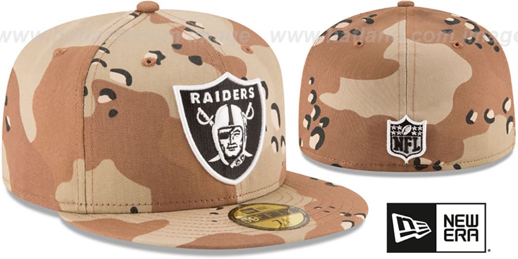 Oakland Raiders NFL TEAM-BASIC Desert Storm Camo Fitted Hat