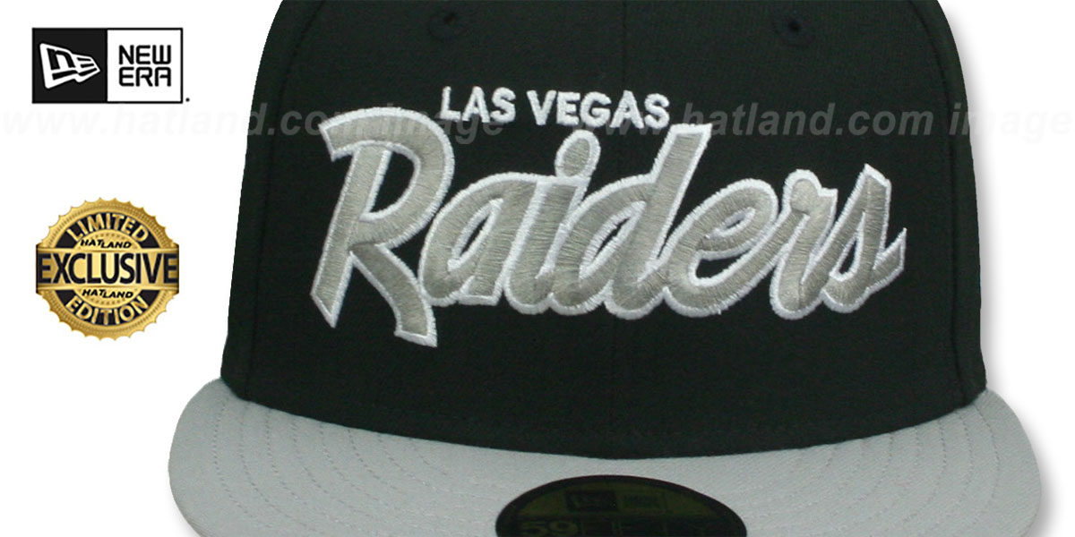 Las Vegas Raiders NFL TEAM-SCRIPT Black-Grey Fitted Hat