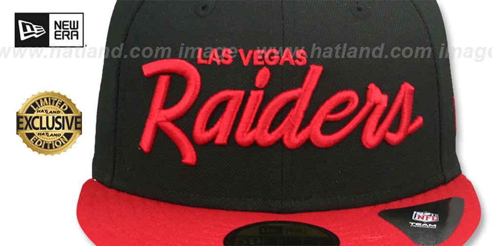 Las Vegas Raiders NFL TEAM-SCRIPT Black-Red Fitted Hat