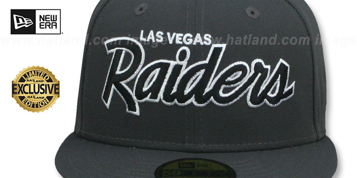 Las Vegas Raiders NFL TEAM-SCRIPT Charcoal Fitted Hat
