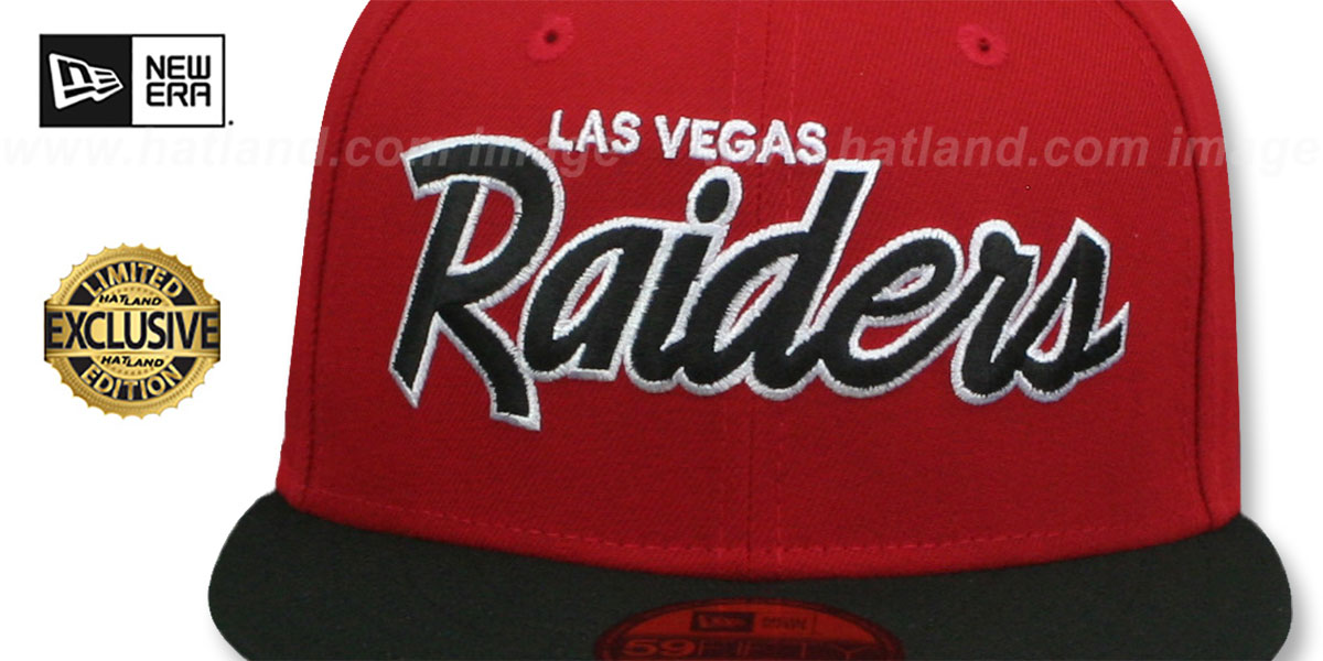 Las Vegas Raiders NFL TEAM-SCRIPT Red-Black Fitted Hat