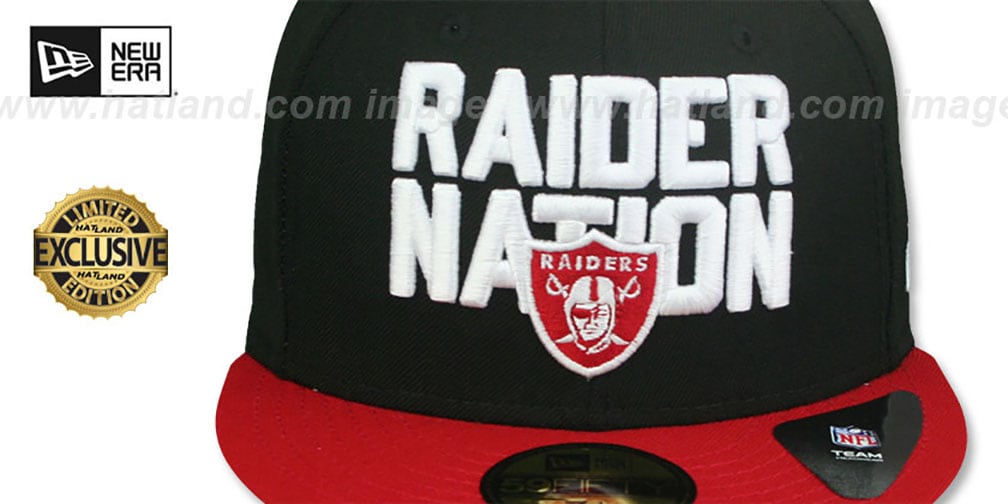 Las Vegas Raiders RAIDER-NATION Black-Red Fitted Hat
