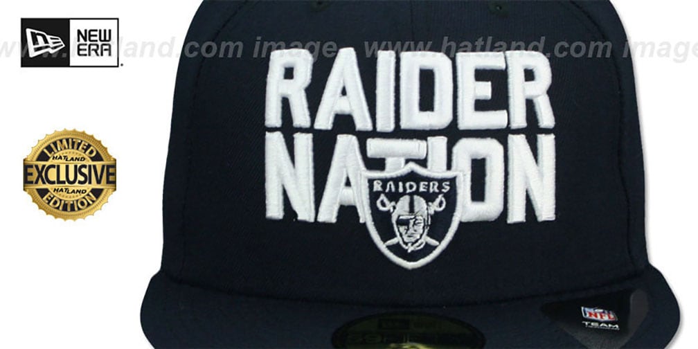 Las Vegas Raiders RAIDER-NATION Navy-White Fitted Hat