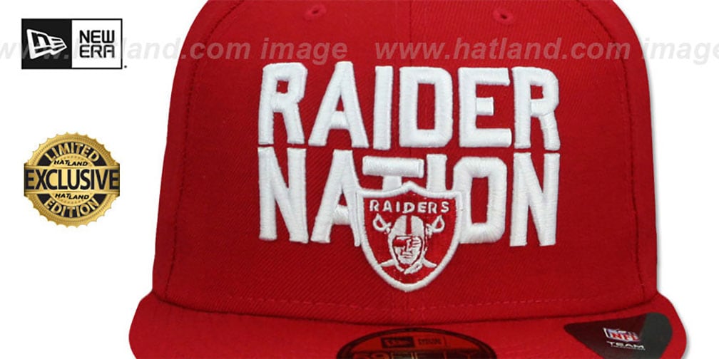 Las Vegas Raiders RAIDER-NATION Red-White Fitted Hat