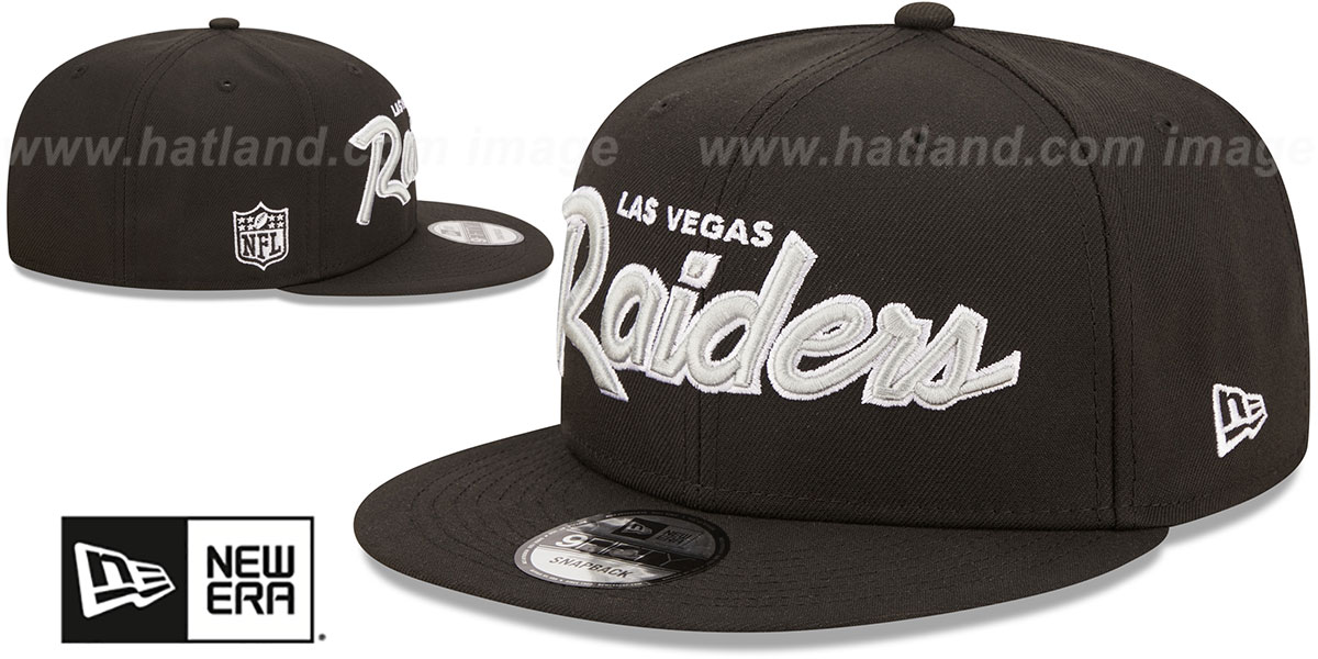 Las Vegas Raiders SCRIPT-UP SNAPBACK Black Hat by New Era