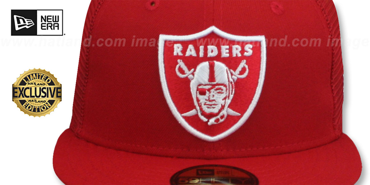 Las Vegas Raiders TEAM-BASIC TRUCKER Red-White Fitted Hat