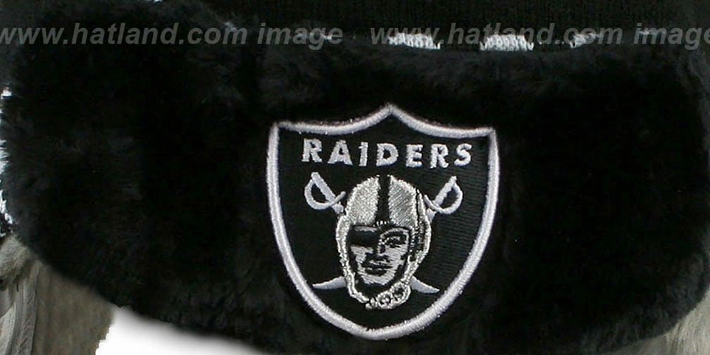 Raiders TRAPPER Black Knit Hat by New Era