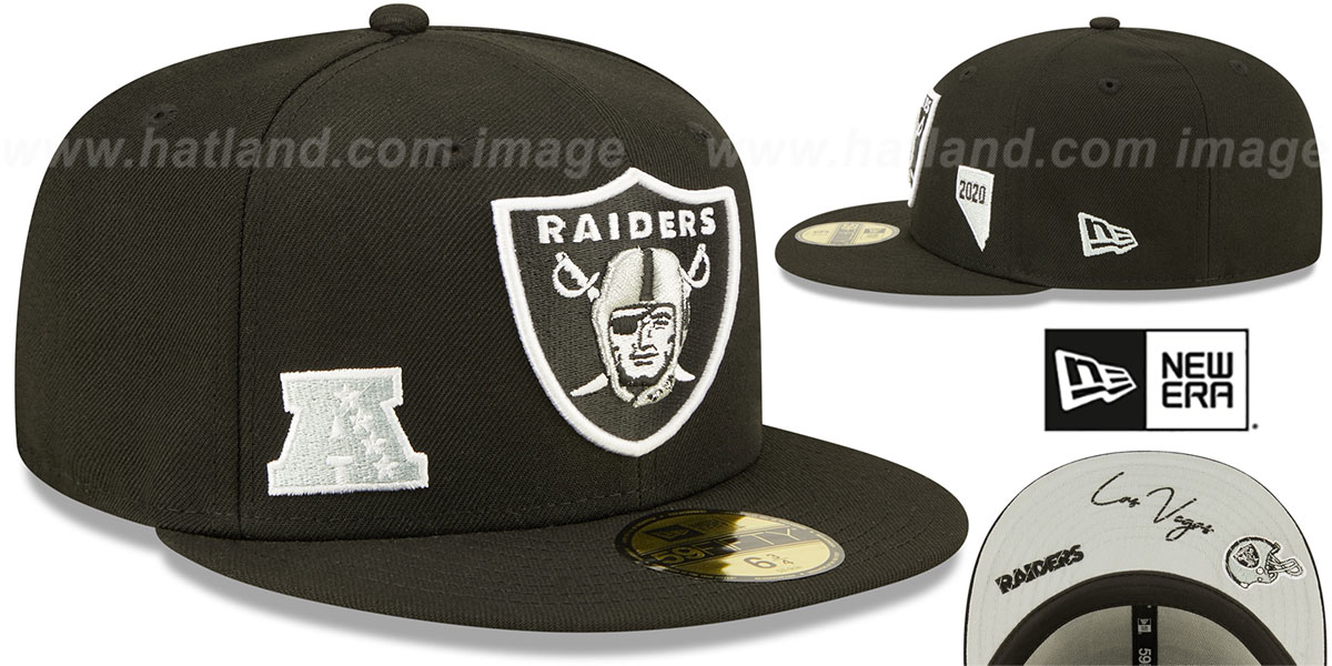 Las Vegas Raiders TRIPLE THREAT IDENTITY Black Fitted Hat