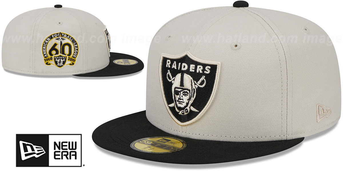 Las Vegas Raiders TWO-TONE STONE Fitted Hat by New Era
