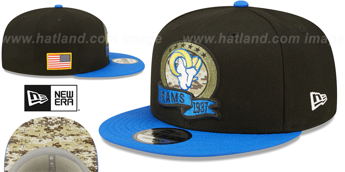 Los Angeles Rams 2022 SALUTE-TO-SERVICE SNAPBACK Black-Royal Hat