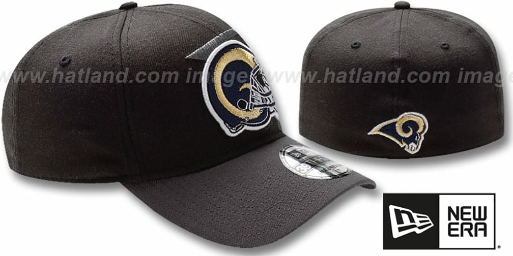 St Louis Rams NFL BLACK-CLASSIC FLEX Hat by New Era