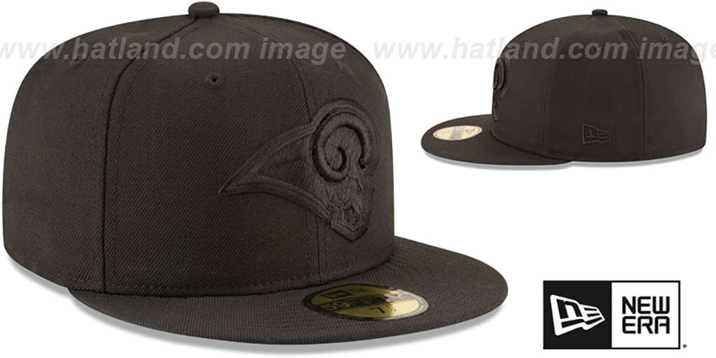 Los Angeles Rams NFL TEAM-BASIC BLACKOUT-2 Fitted Hat