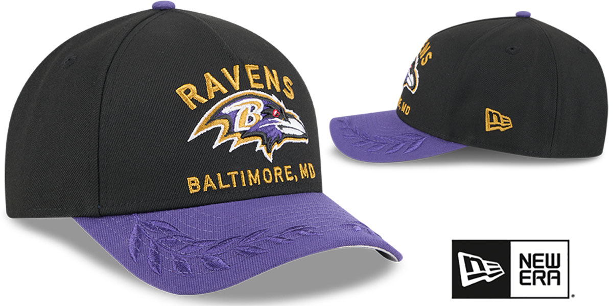Baltimore Ravens 2025 NFL DRAFT ONSTAGE M-CROWN SNAPBACK Black-Pu