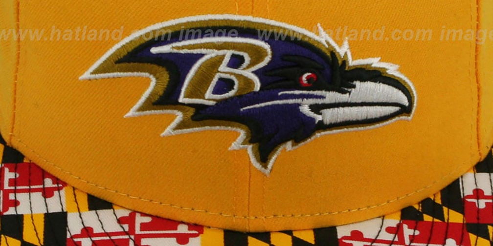 Baltimore Ravens MARYLAND-FLAG Gold Fitted Hat by New Era