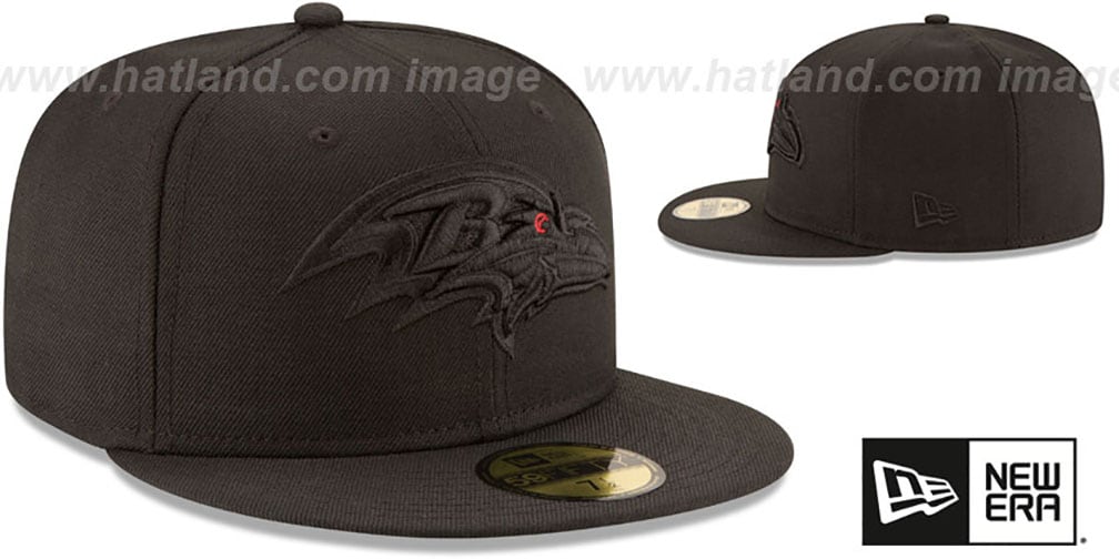 Baltimore Ravens NFL TEAM-BASIC BLACKOUT Fitted Hat