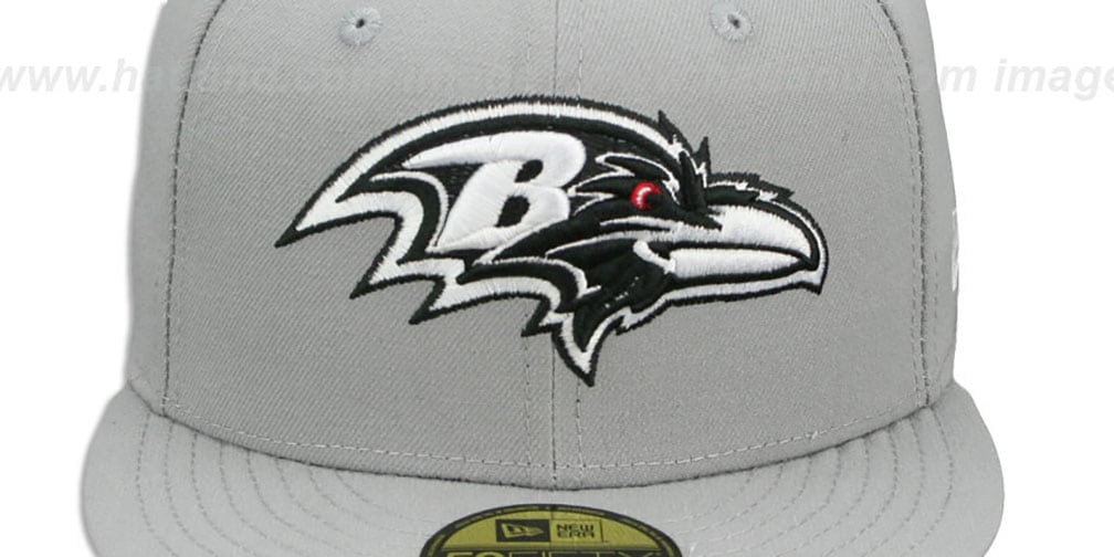 Baltimore Ravens NFL TEAM-BASIC Grey-Black-White Fitted Hat