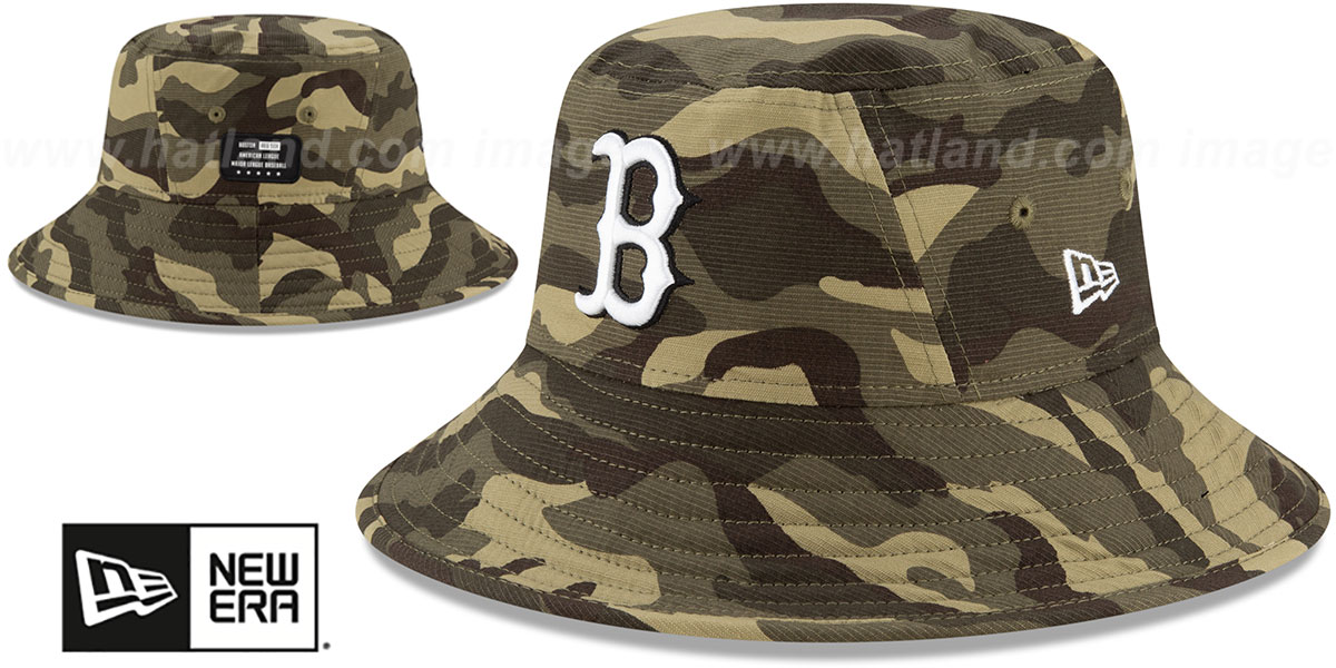 Boston Red Sox 2021 ARMED FORCES STARS N STRIPES BUCKET Hat