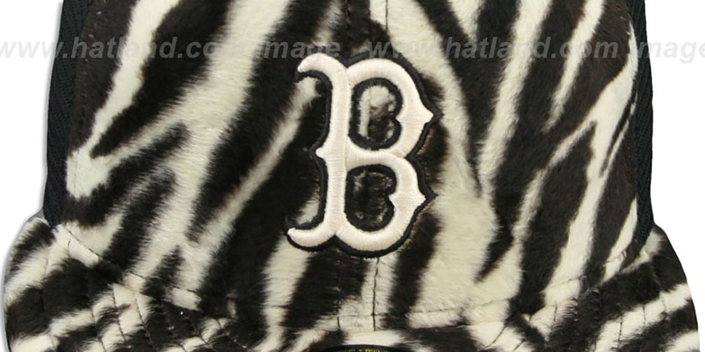 Boston Red Sox ZEBRA ANIMAL-FUR MESH-BACK Fitted Hat
