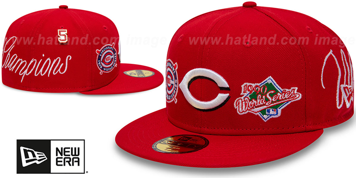 Cincinnati Reds HISTORIC CHAMPIONS Red Fitted Hat by New Era