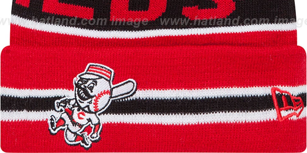 Cincinnati Reds THE-COACH Red Knit Beanie Hat by New Era