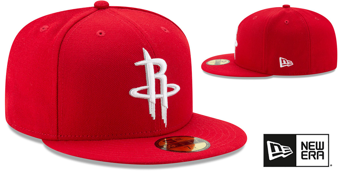 Houston Rockets NBA TEAM-BASIC Red Fitted Hat by New Era