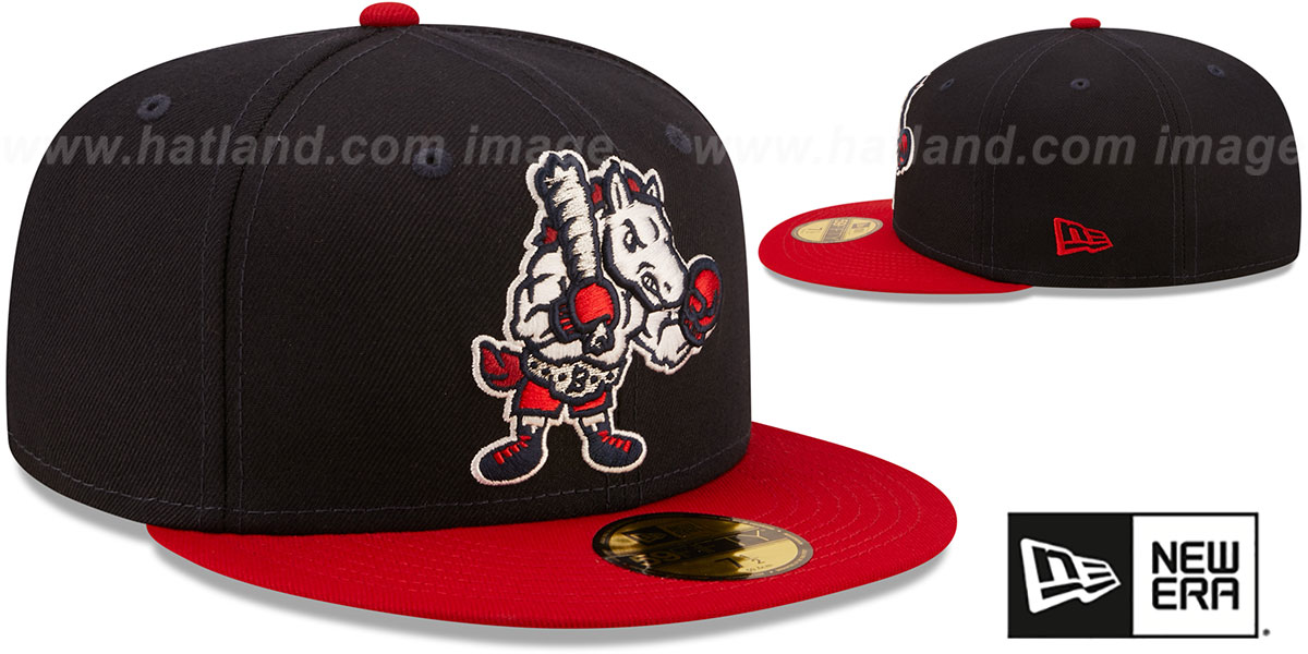 Binghamton Rumble Ponies MILB ONFIELD ALTERNATE Navy-Red Fitted H