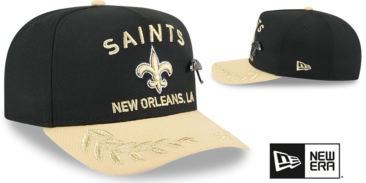 New Orleans Saints 2025 NFL DRAFT ONSTAGE A-FRAME Black-Gold Fitt