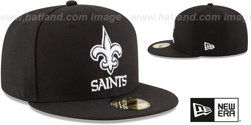 New Orleans Saints NFL TEAM-BASIC Black-White Fitted Hat
