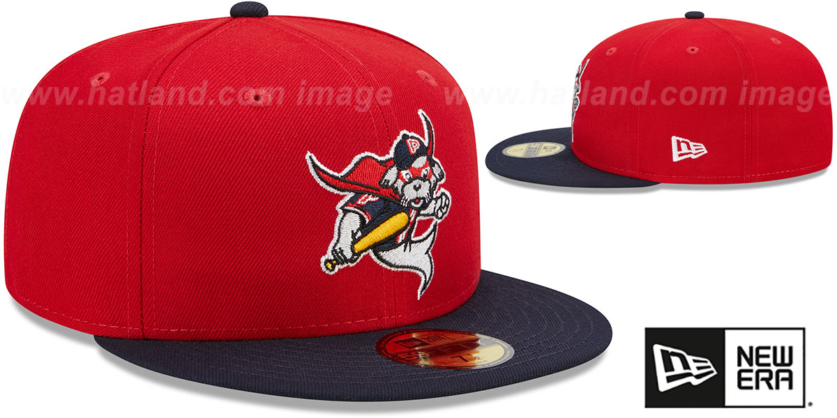 Portland Sea Dogs MILB MARVEL DEFENDERS Red-Navy Fitted Hat
