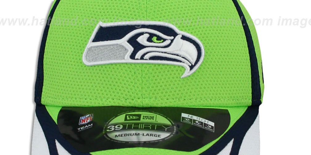 Seattle Seahawks 2014 NFL TRAINING FLEX Lime Hat by New Era