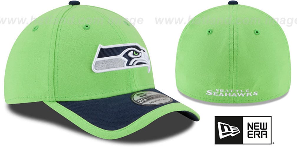 Seattle Seahawks 2015 NFL STADIUM FLEX Lime-Navy Hat